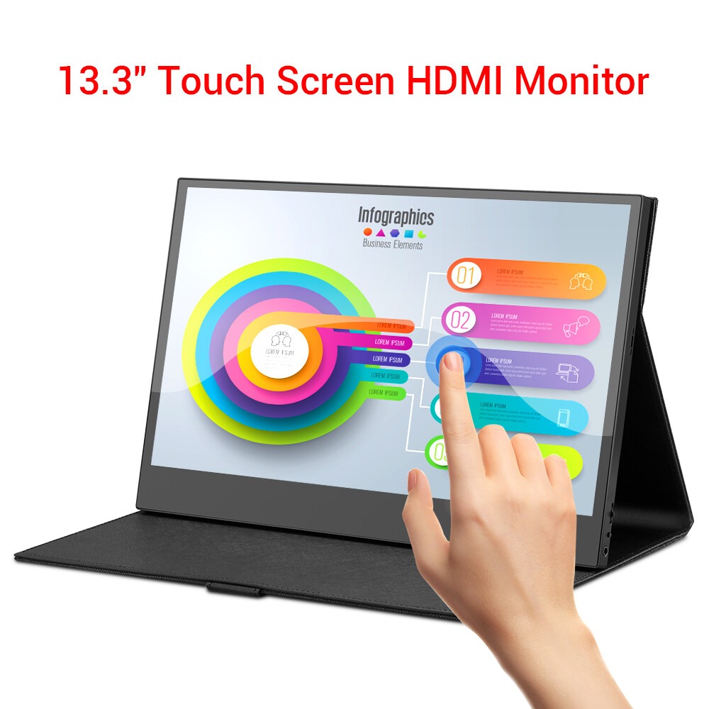 Monitor De Tela De Toque Portátil Eyoyo De 13.3 " Polegadas , HDMI IPS ...