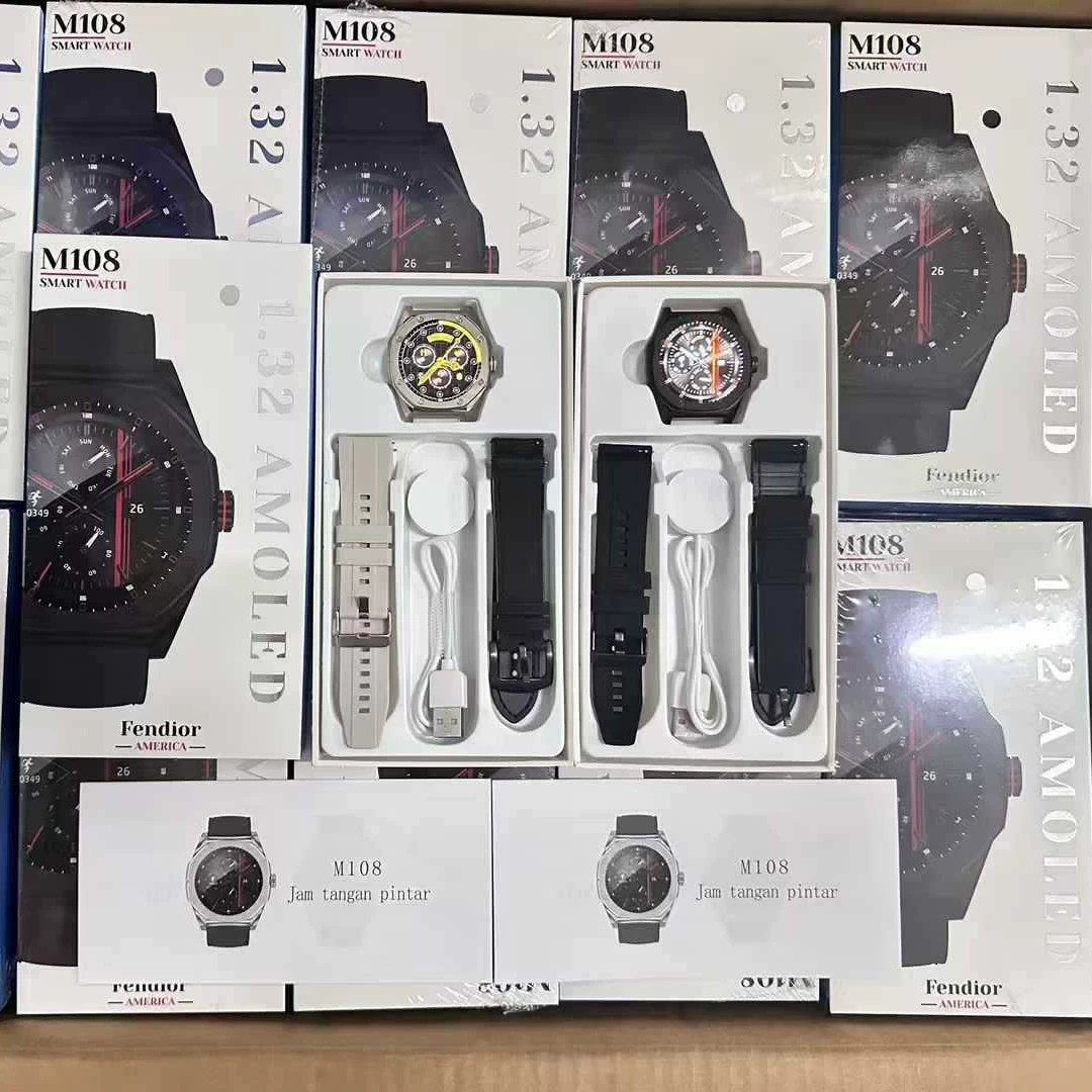 2025 Novo Smartwatch Relógio Inteligente M108 Chamadas Bluetooth Carregamento Sem Fio Para ...