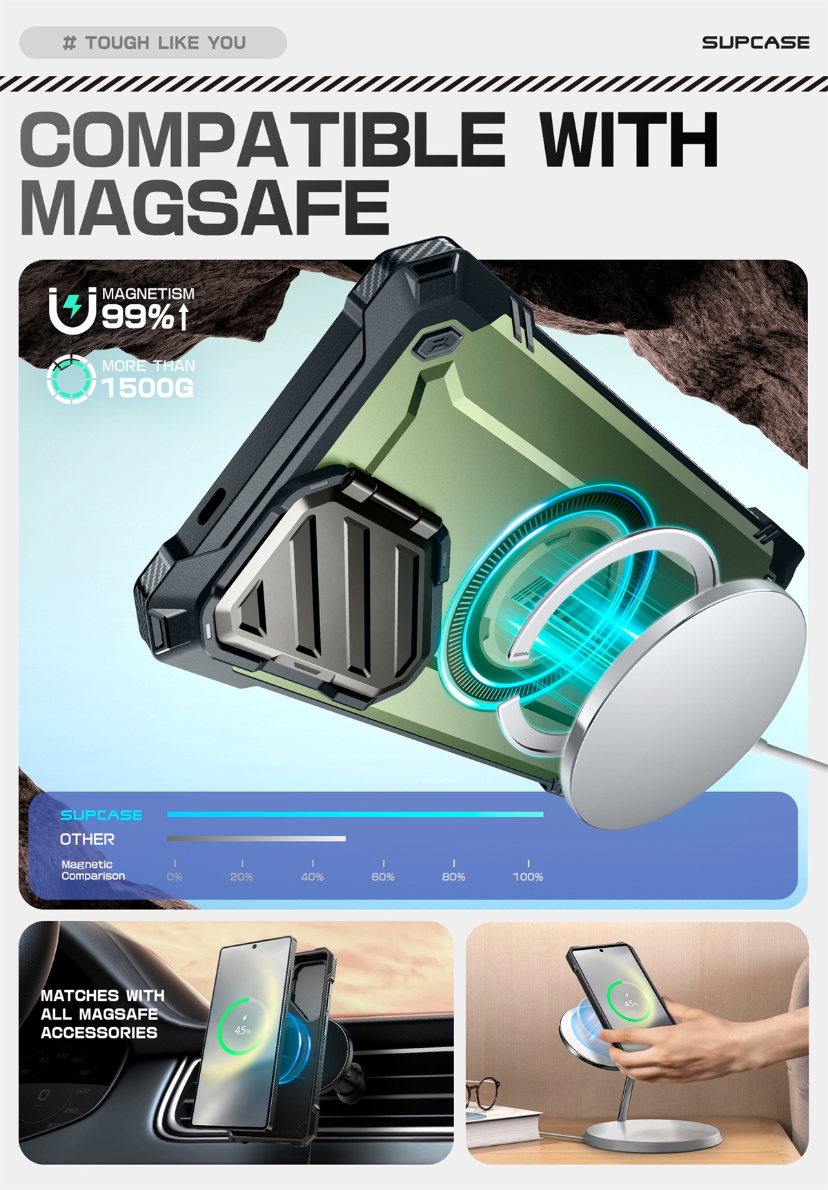 SUPCASE UB Mag XT Para Samsung Galaxy S25 Ultra Capa Com Suporte Câmera S Pen Friendly Support M ...