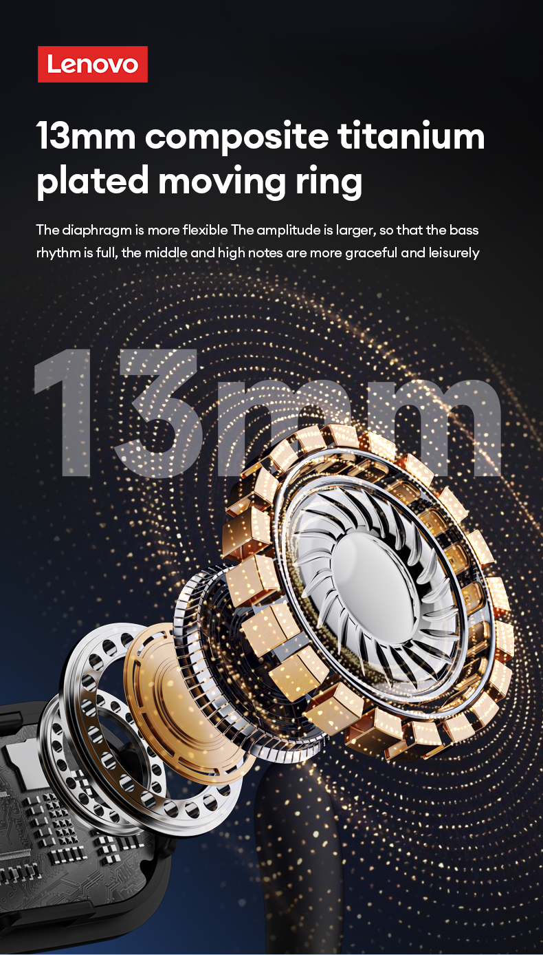 Lenovo XT55 Fones De Ouvido Sem Fio Bluetooth Motion Comfort Surround ...