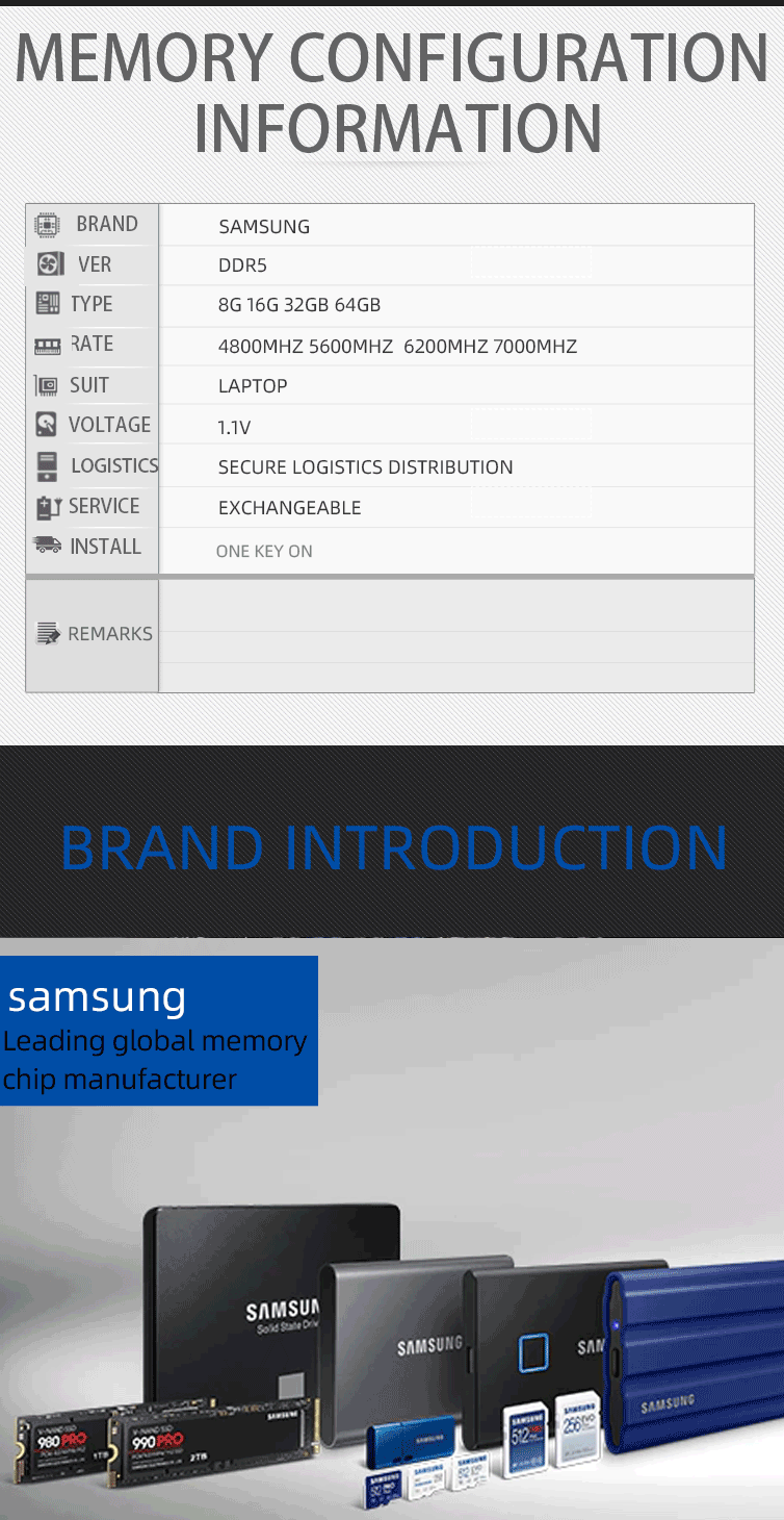 Local 24H Navio À Prova De Intempéries DDR5 8GB/16GB/32GB Samsung ...