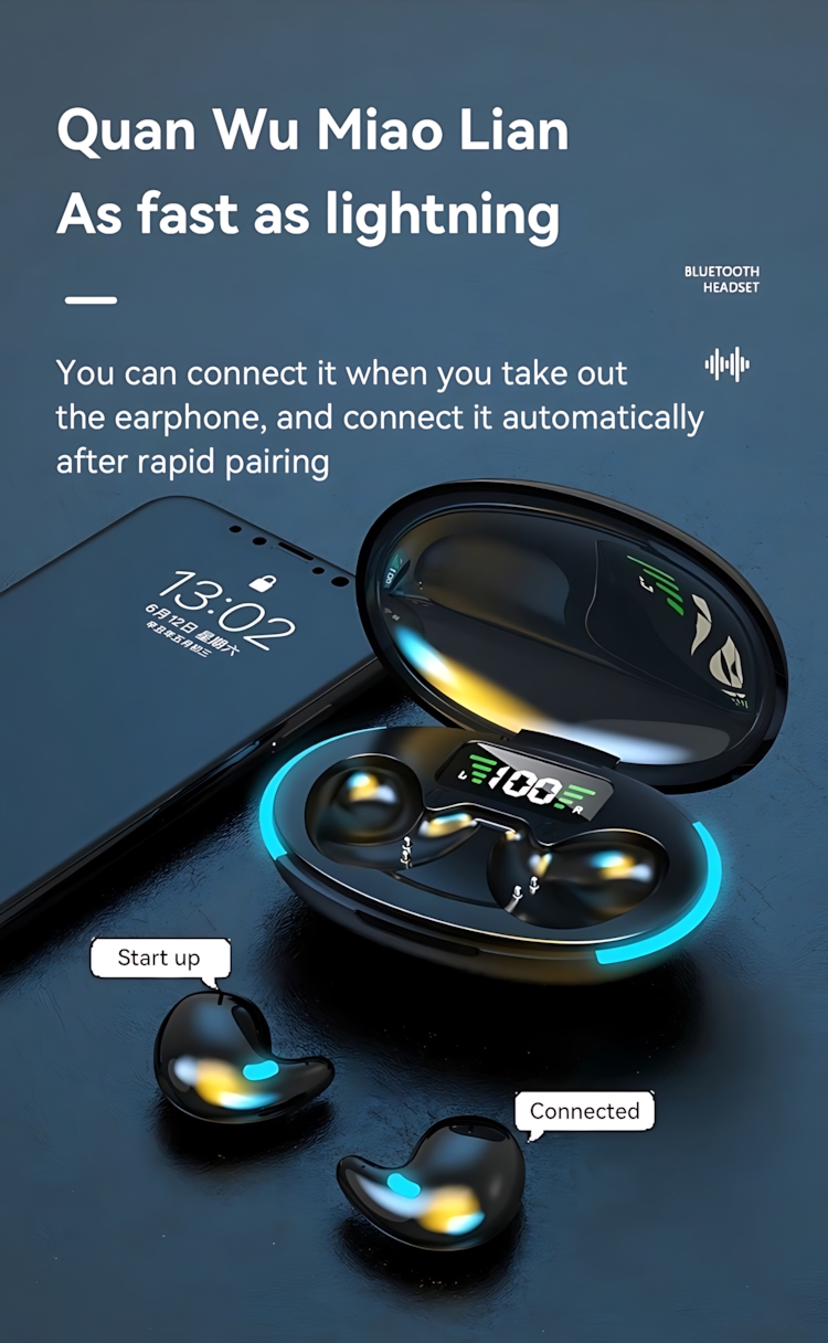 Novos Fones de Ouvido Sem Fio X55 TWS Bluetooth 5.3 com Gancho para ...