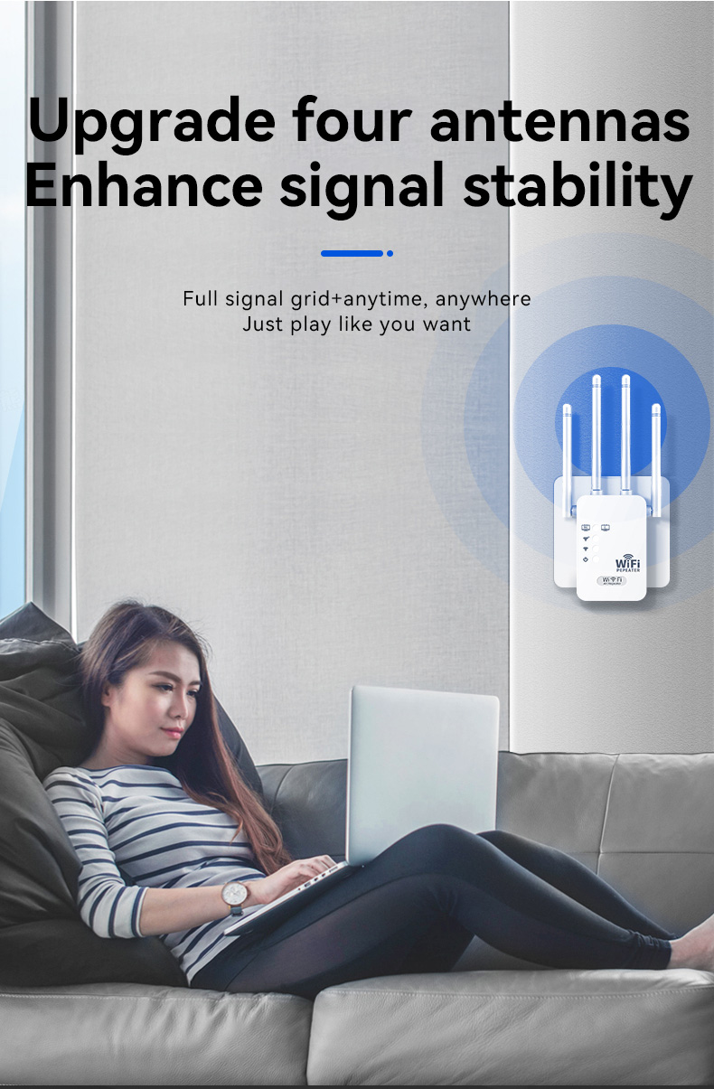 Repetidor Wi-Fi Sem Fio , 1200Mbps , Extensor , Amplificador De Sinal , Banda Dupla , 2.4GHz ...