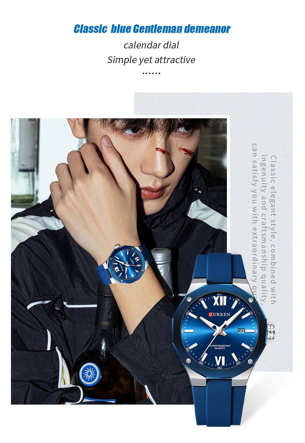 CURREN Relógios Masculinos Moda casual Estilo Esportivo Relógio De ...