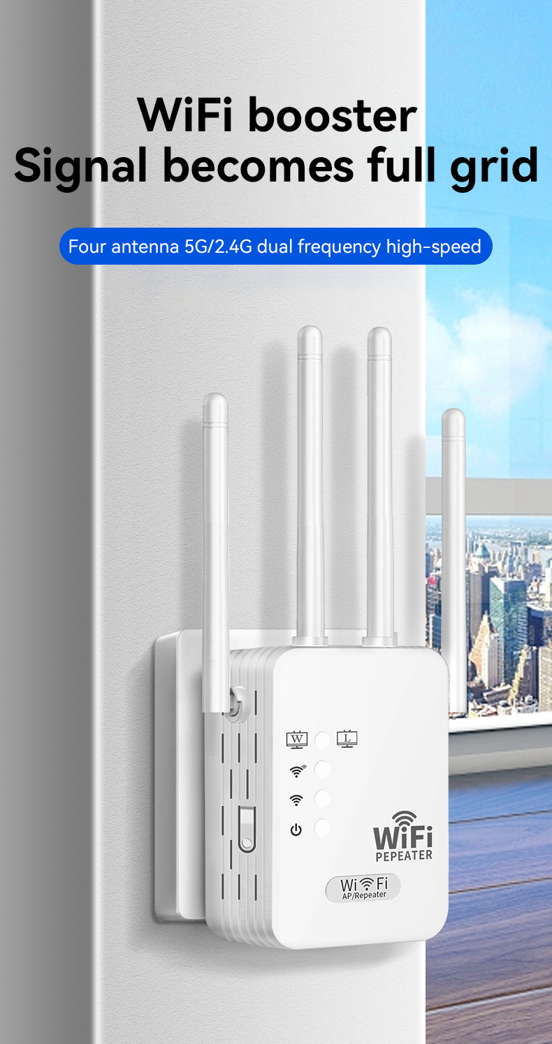 1200Mbps Repetidor Wi-Fi Extensor Sem Fio WiFi Booster 5G 2.4G ...