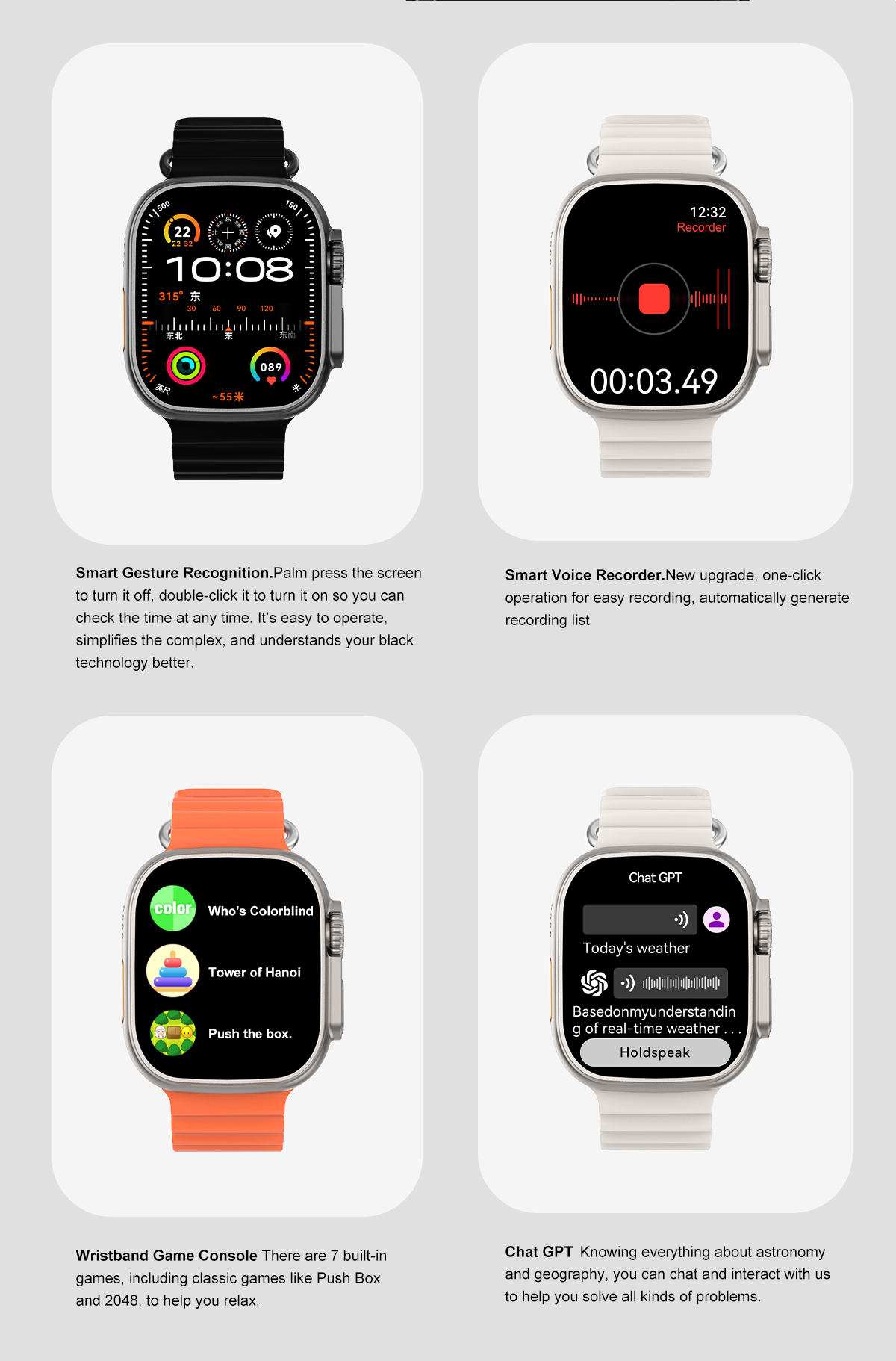 Amoled 4GB ROM DT Ultra 3 Smart Watchterceira Festa APPS ChatGPT ...