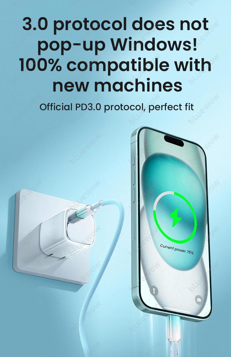 BlueWow 60w USB Type C/Atoc/Ctol/Cabo De Carga Rápida Super Para Smartphone Carregamento Rápido ...