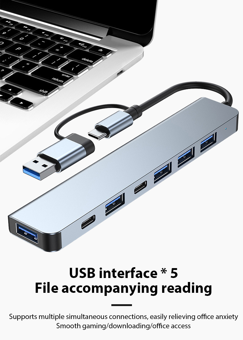 Expansor Hub 7IN2 com 2 Portas USB Tipo-C para Celulares, Tablets e PC ...