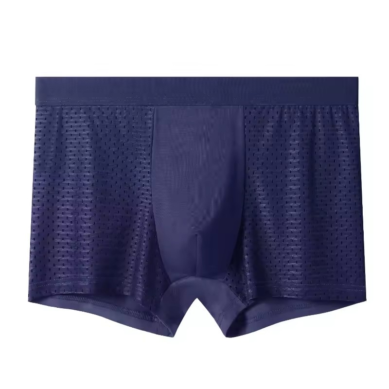 4 Pçs/SET Shorts Boxer Masculinos De Seda Gelada – Cor Sólida ...