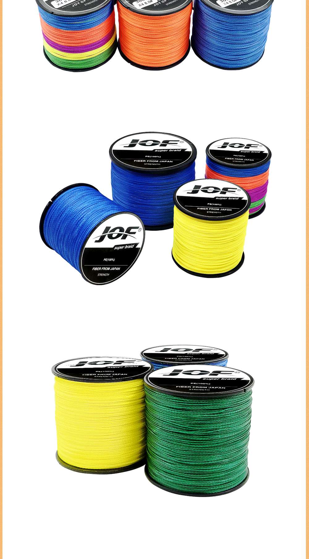 Jof Braid 4 300m 500m 1000m Cor Original Verde 4 Linha De Pesca ...