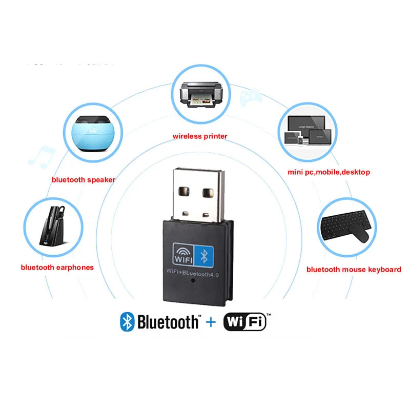 150Mbps Bluetooth V4.0 USB 2.0 Adaptador 2.4G Placa De Rede Sem Fio ...