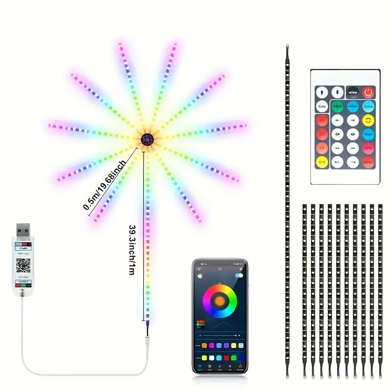 5V Colorido Fogos De Artifício Lâmpada USB Baixa Tensão LED Decorativo Com Controle Voz ...