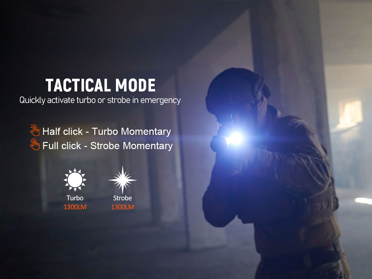 Wurkkos TD07 1300LM SFT25R Modo Tático Longo Alcance 479m Giratório E Botão Interruptor Traseiro ...