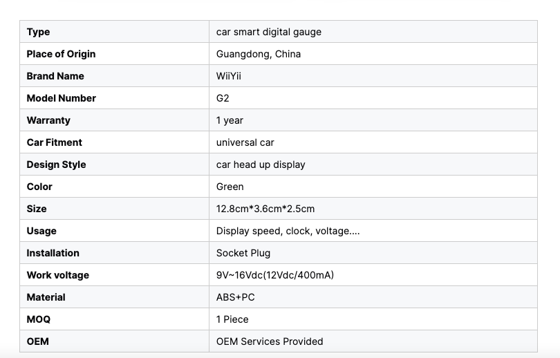 Gps Hud Mais Novo Modelo G2 Simples Universal Velocidade Quente Auto ...