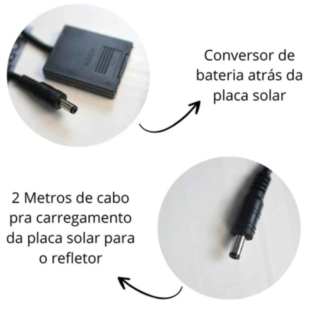 Kit 3 Holofote Solar Refletor Led 2000W ou 1000w Prova D'àgua C/placa ...