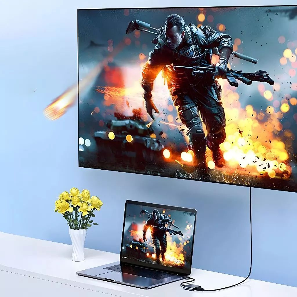 Porta USB Para Adaptador HDMI Tipo C HUB OTG 3 Em 1 4K Suporte Laptops ...