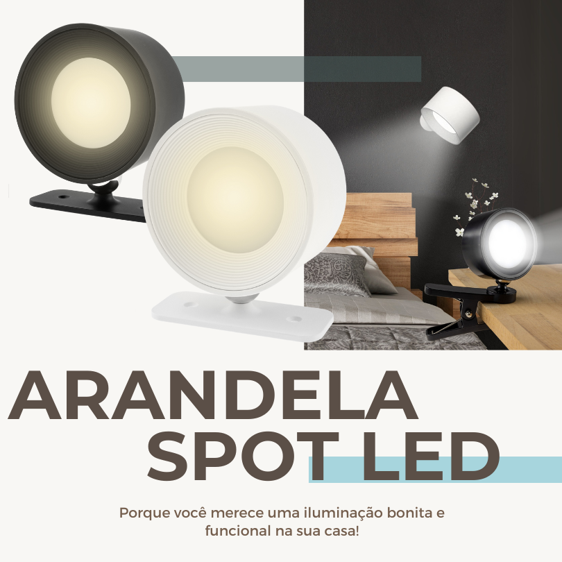 Kit 8 Luminária Spot Led 8W Arandela Cabeceira Luz de Parede 3 Tons de ...