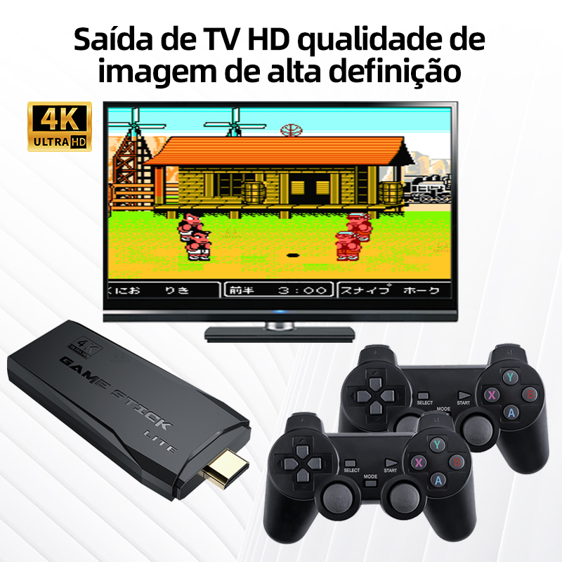 M8 64G Video Game Varanda Consoles 2.4G Controle Duplo Sem Fio 4K Retro ...