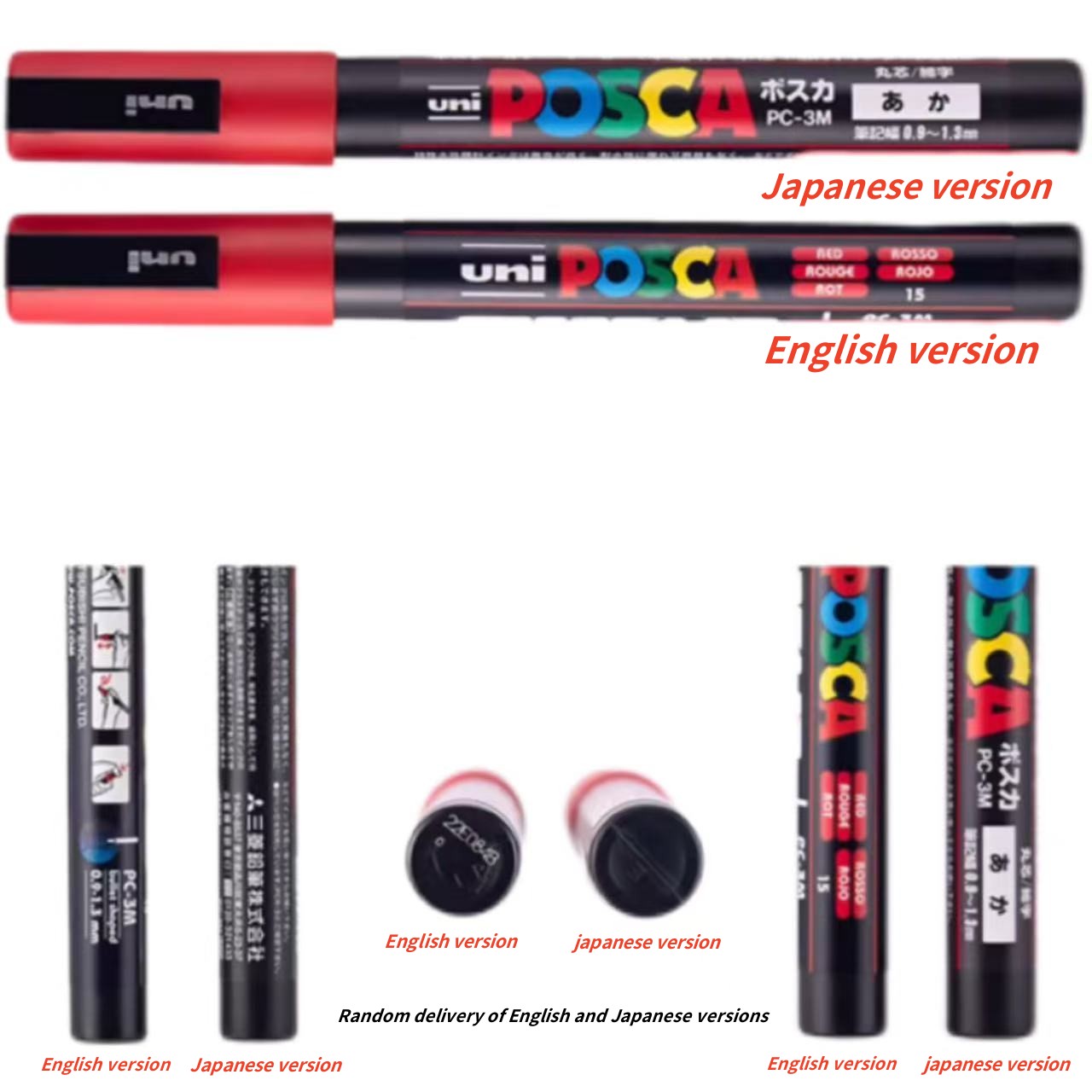 UNI Posca Graffiti Marker PC-5M Ponta Média 0.8mm-2.5mm Caneta Branca ...