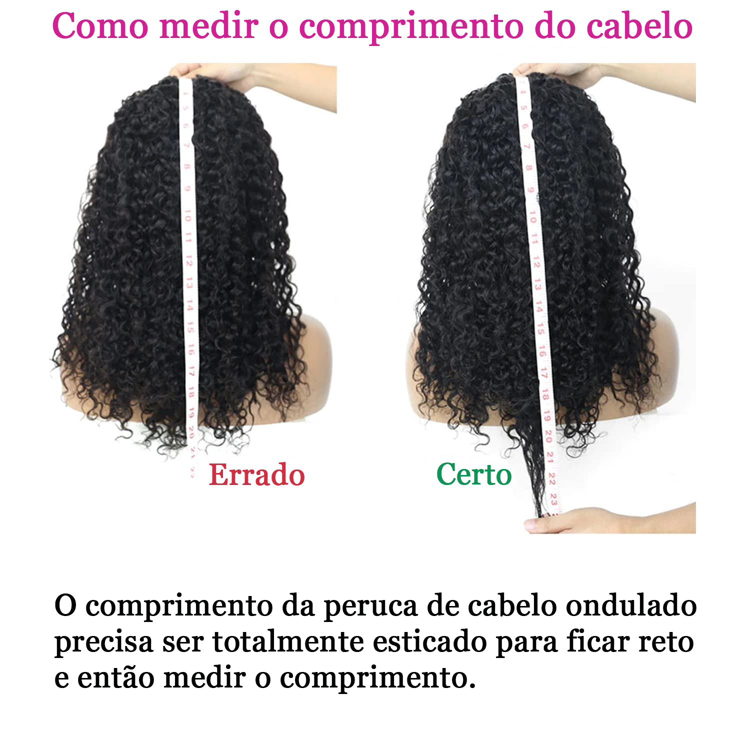 40CM Peruca Cacheada Bio Fibra Peruca de faixa na cabeça Para uso ...