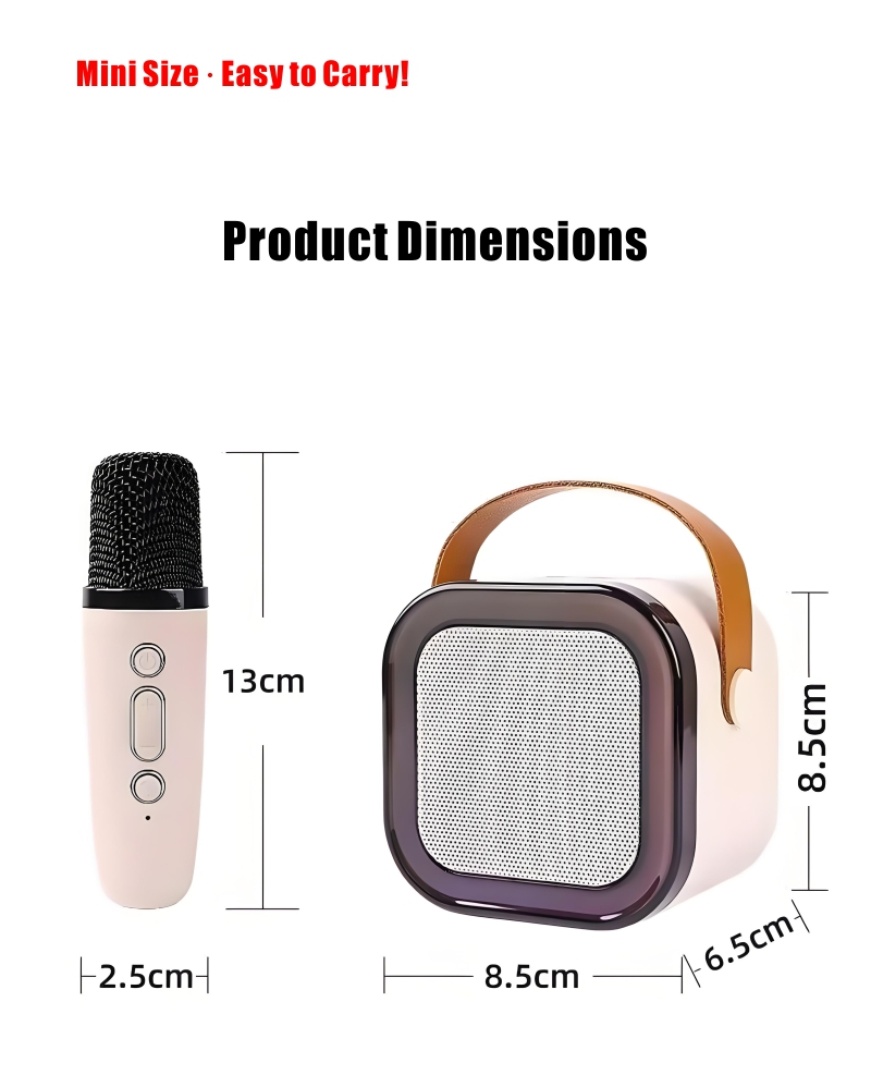 Alto-falante portátil mini recarregável K12 de karaokê sem fio com ...