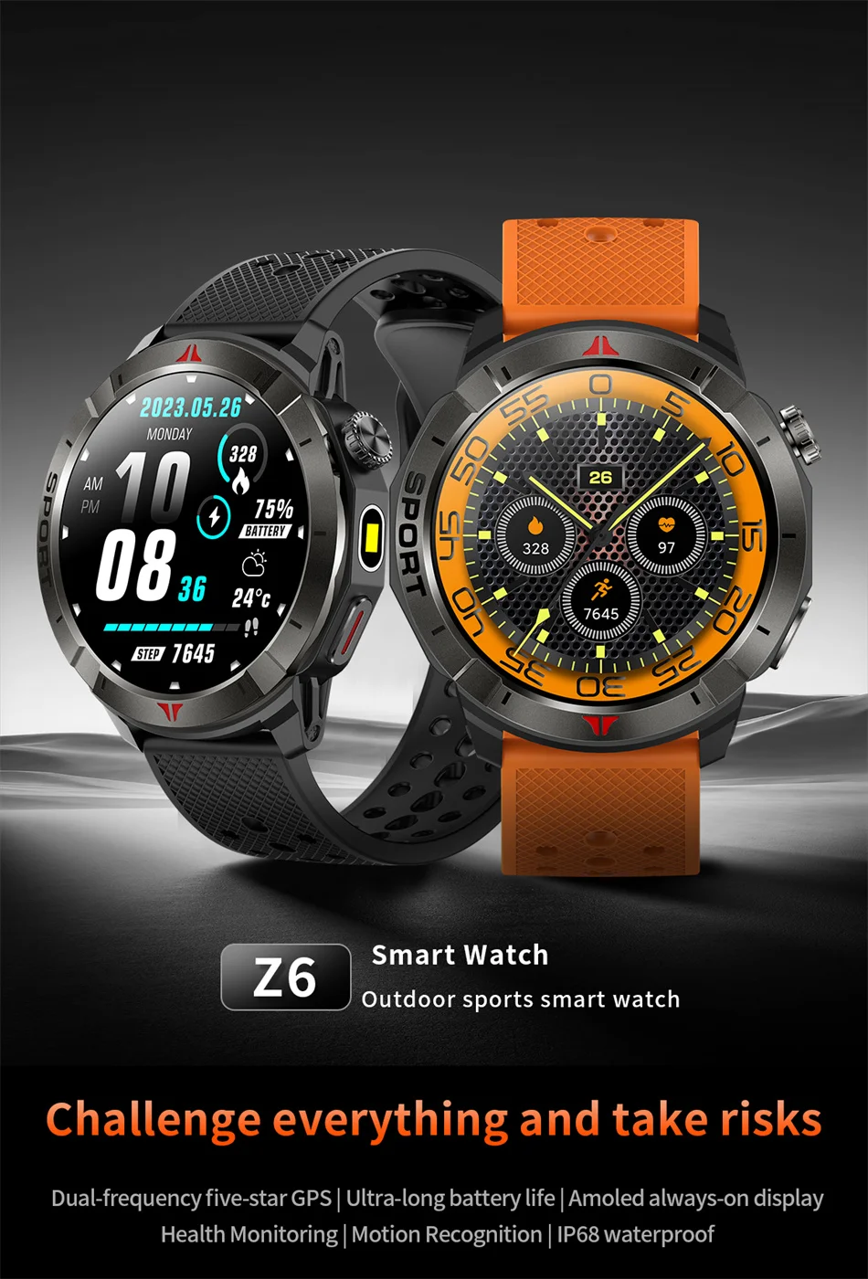 Original Militar Embutido GPS Relógio Inteligente Masculino Presente 1. ...