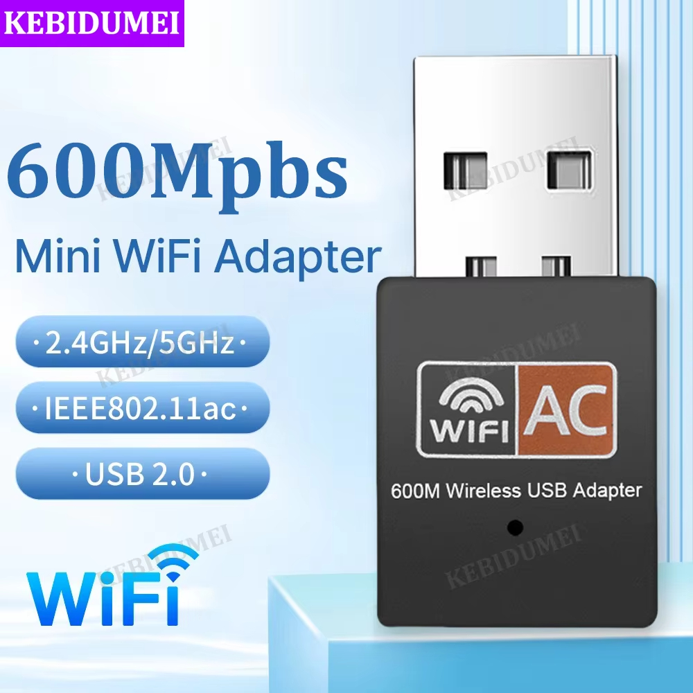 Novo Adaptador USB WiFi 600Mbps Dual Band 2.4G 5GHz Cartão de Rede Sem Fio para PC Laptop ...