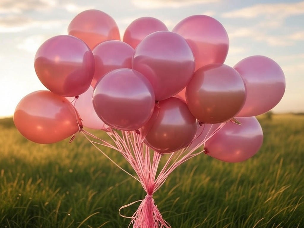 Kit 125 balões de bexiga rosa planos 9 polegadas rosa claro cromado ...
