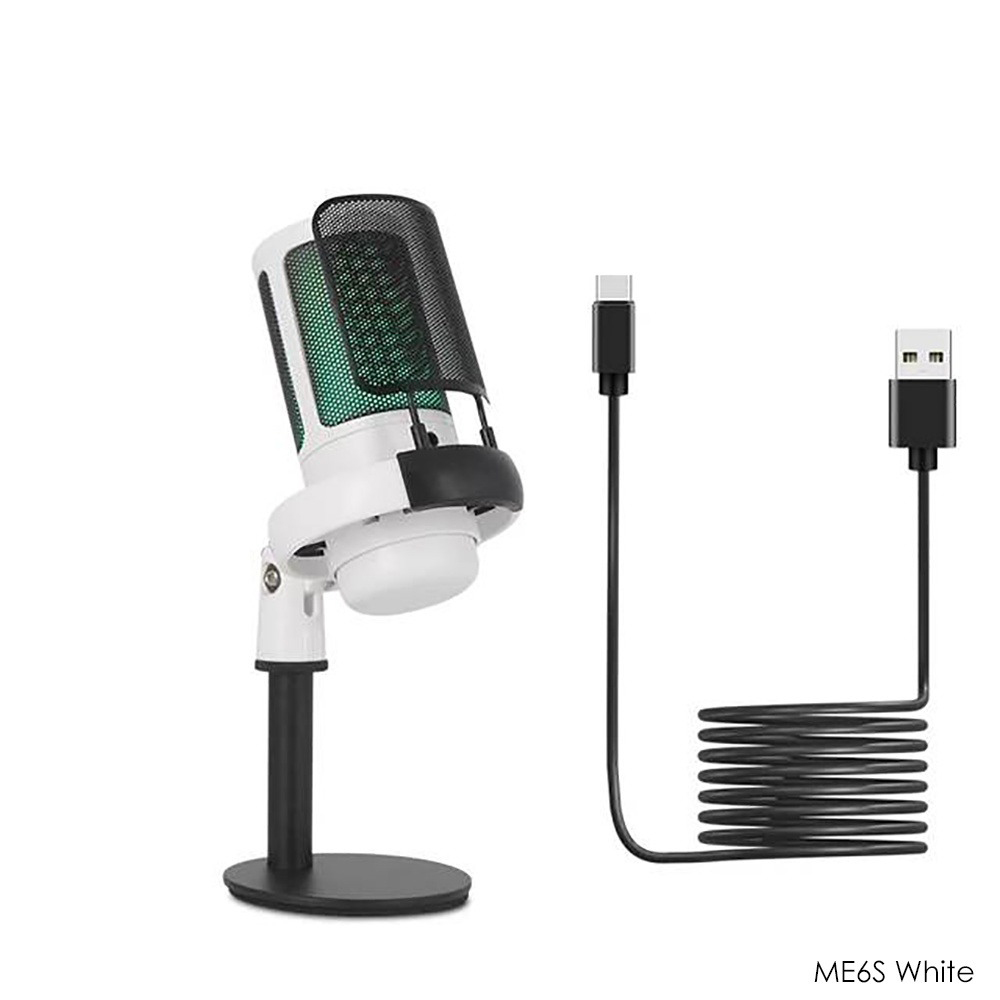 ME6S RGB USB Microfone MIC Condensador Para Jogos PC Smartphone PS5 XBOX | Shopee Brasil