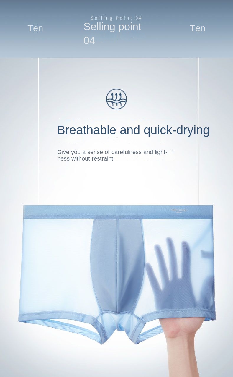 4 Pçs Boxer Shorts Roupa Interior Masculina De Seda Gelo Calcinha Sexy ...