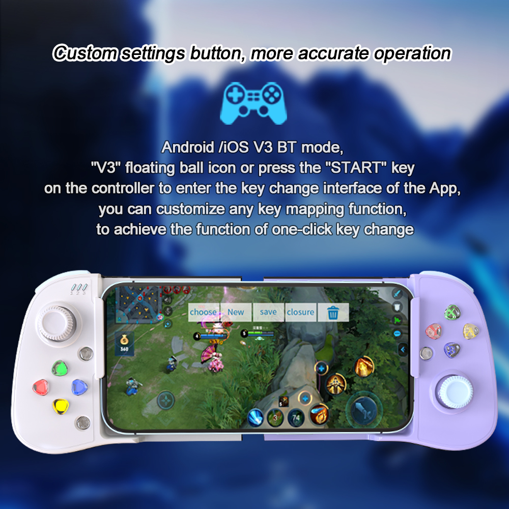 360 ° Alça Telescópica Sem Fio Bluetooth Joystick Com Chave Turbo Para ...