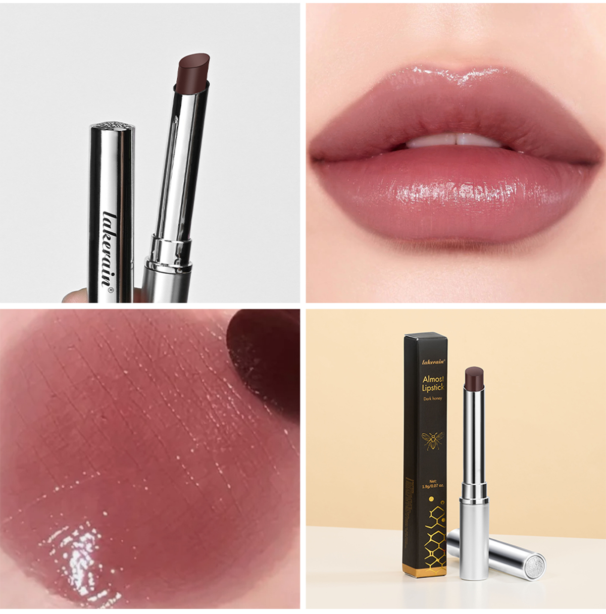 Balm Labial Tinted Lakerain Hidratante Quase Batom Mel Preto Longa ...