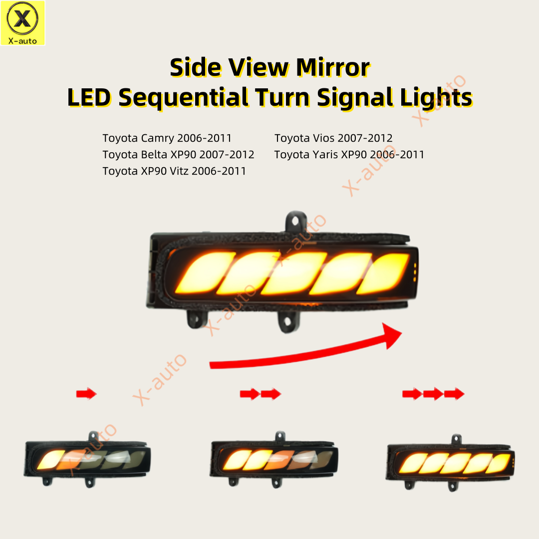 Espelho Retrovisor Lateral LED Luzes De Sinalização Sequencials ...