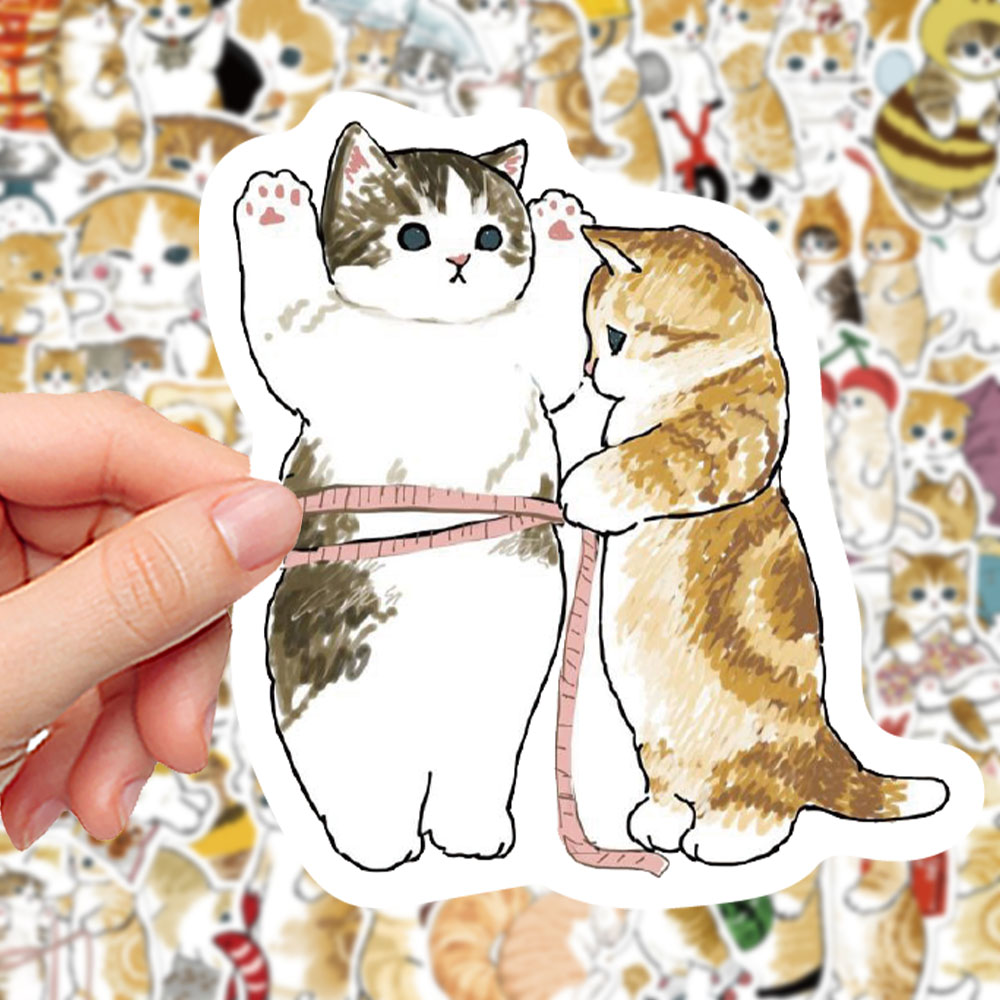 64 Peças Adesivos Graffiti Série Gato Laranja Fresco Para Malas Capas ...