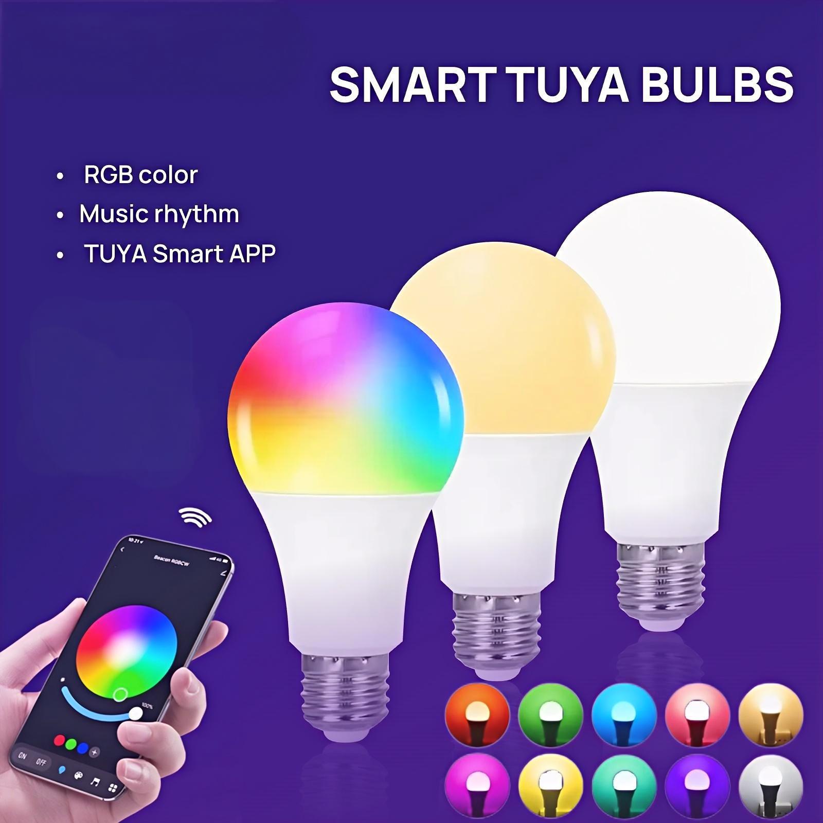 Nova Lâmpada Inteligente LED E27 RGB Tuya Controle por APP Bluetooth Lâmpada Dimmerizável ...
