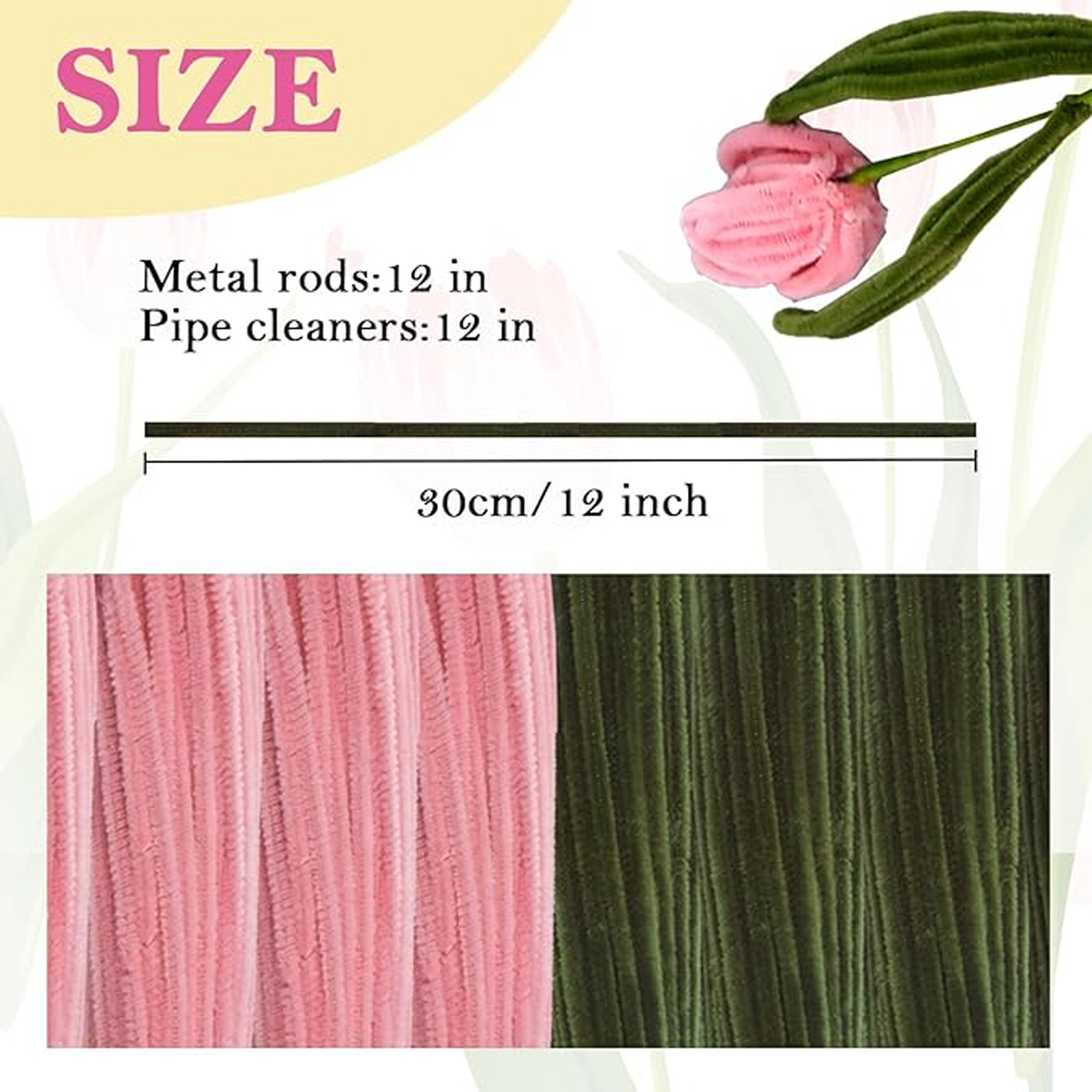 Conjunto de 172 peças de buquê de flores DIY, com limpadores de pipe em ...