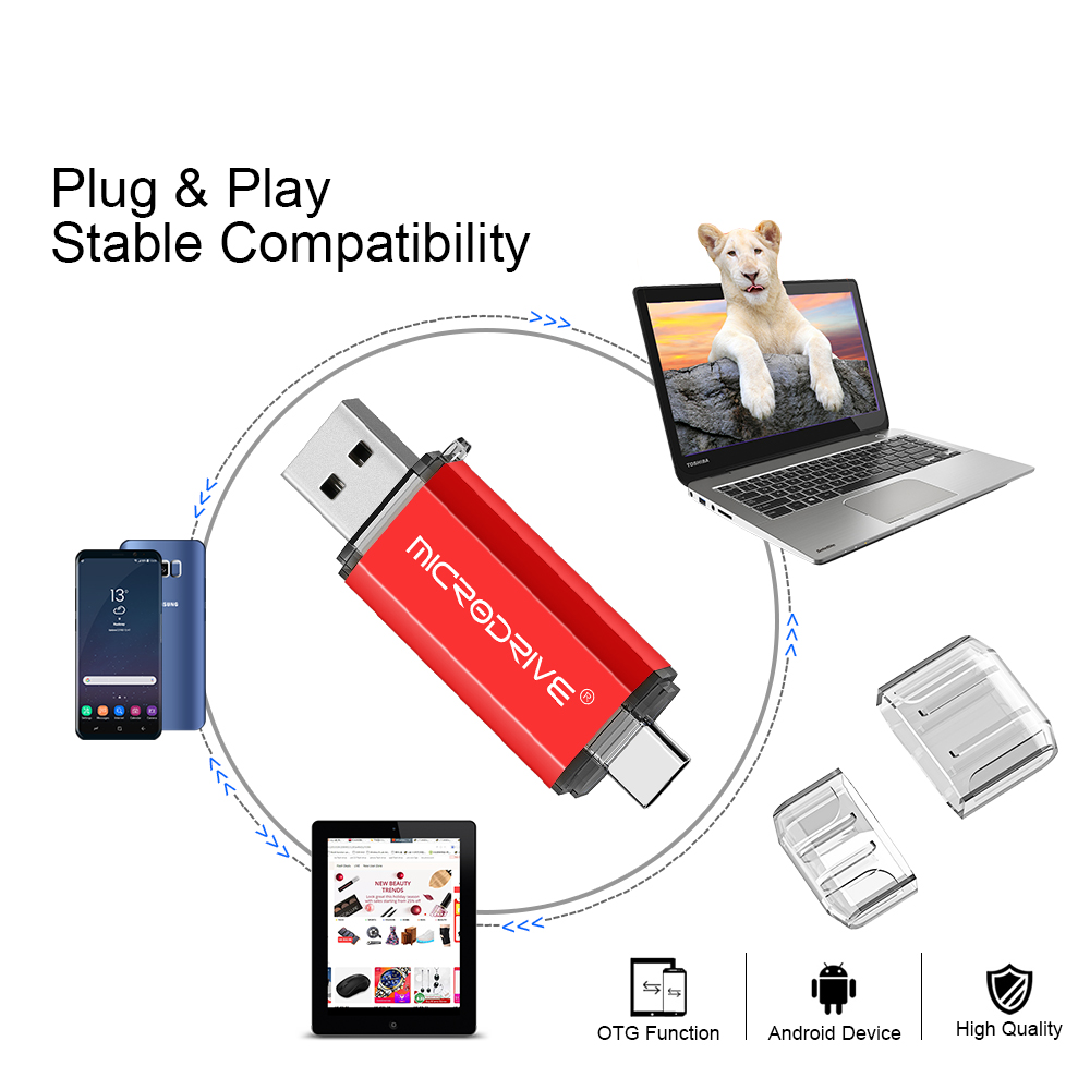 Microdrive Flash Drive 32GB 64GB 128GB USB Tipo C Pen OTG De Alta ...
