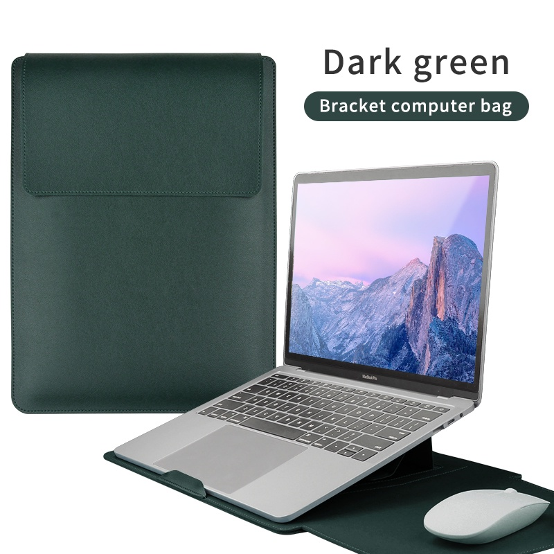 Bolsa Multiuso Para Laptop Macbook Air M2 Capa De Couro PU De 13 A 16 Polegadas Com Suporte ...