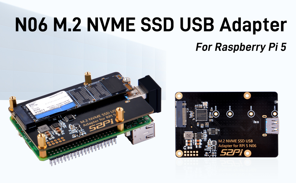 Adaptador USB SSD 52Pi N06 M . 2 NVME Para Raspberry Pi 5 2230/2242 ...