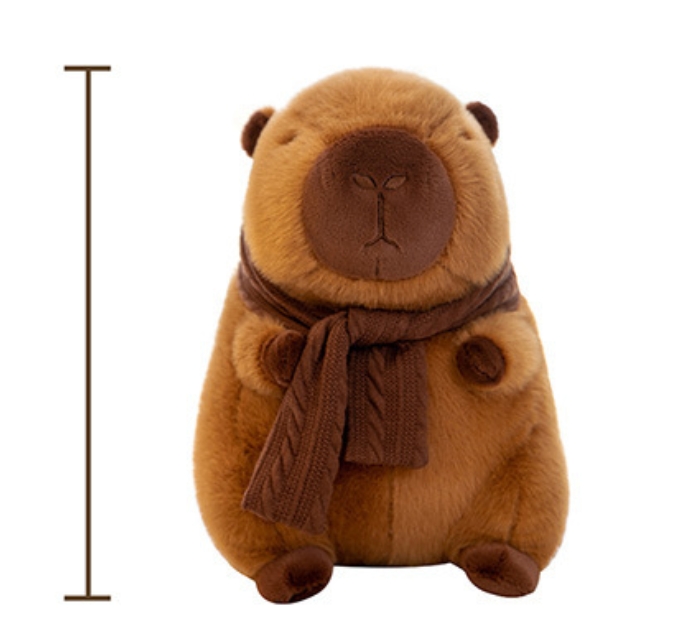 Boneco de pelúcia capivara trendy de 23 cm, colar de pescoço de ...