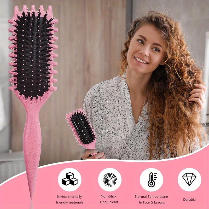 Nova Escova de Encaracolar com Cerdas de Javali 1 - Com Dentes Para ...