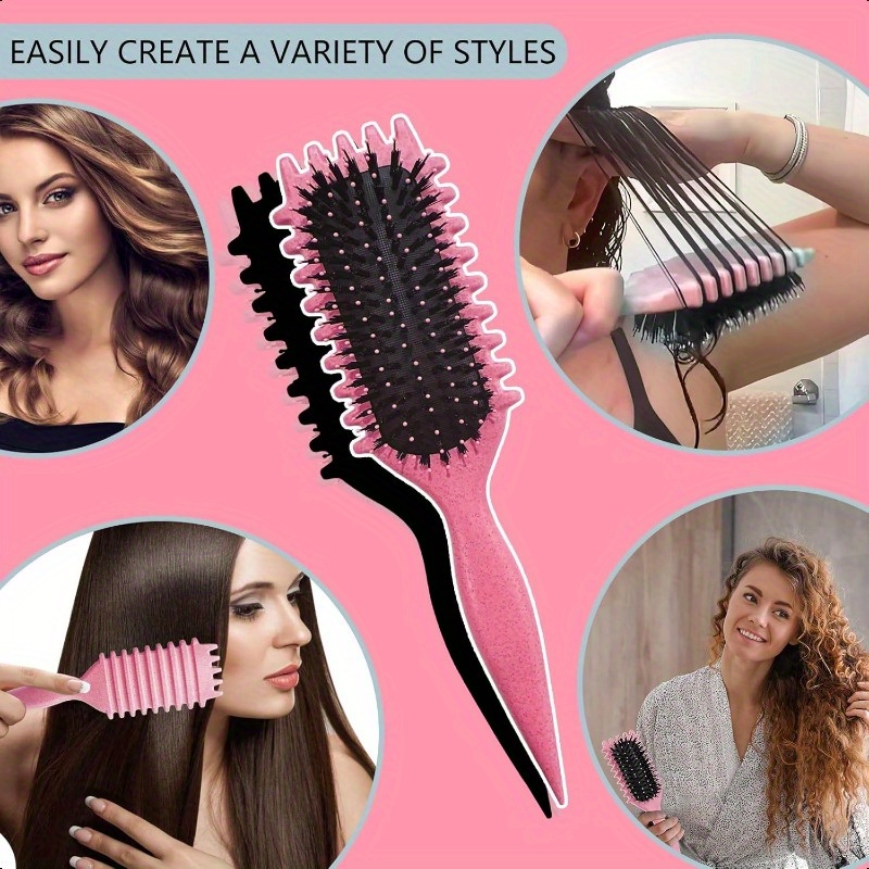 Nova Escova de Encaracolar com Cerdas de Javali 1 - Com Dentes Para ...