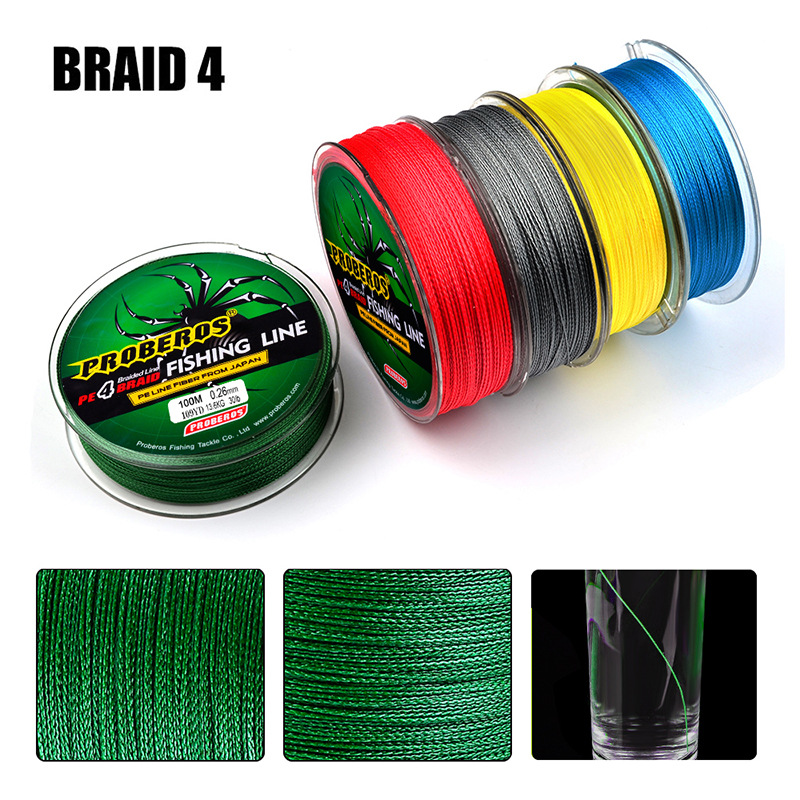 Linha trançada PE de 4 fios de 100M, 6-100LB, ultra forte e lisa para ...
