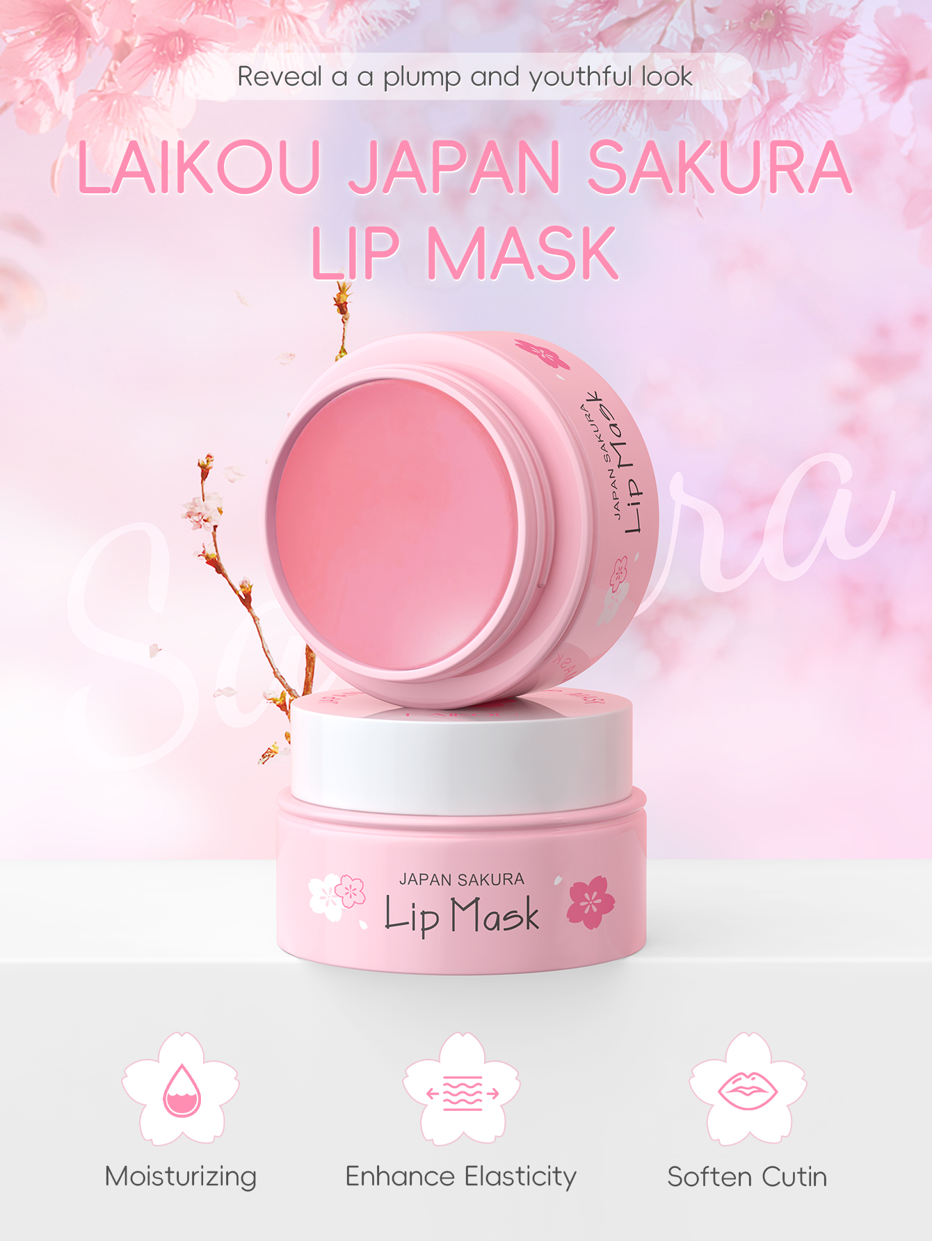Novo Creme Hidratante Sérum Facial Laikou Sakura Máscara Noturna ...