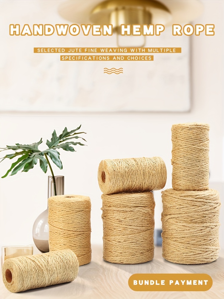 Nova Cordão de Juta Natural Harmonia 2mm - Feito à Mão, Eco-Friendly, Rolo de 90m para DIY e ...