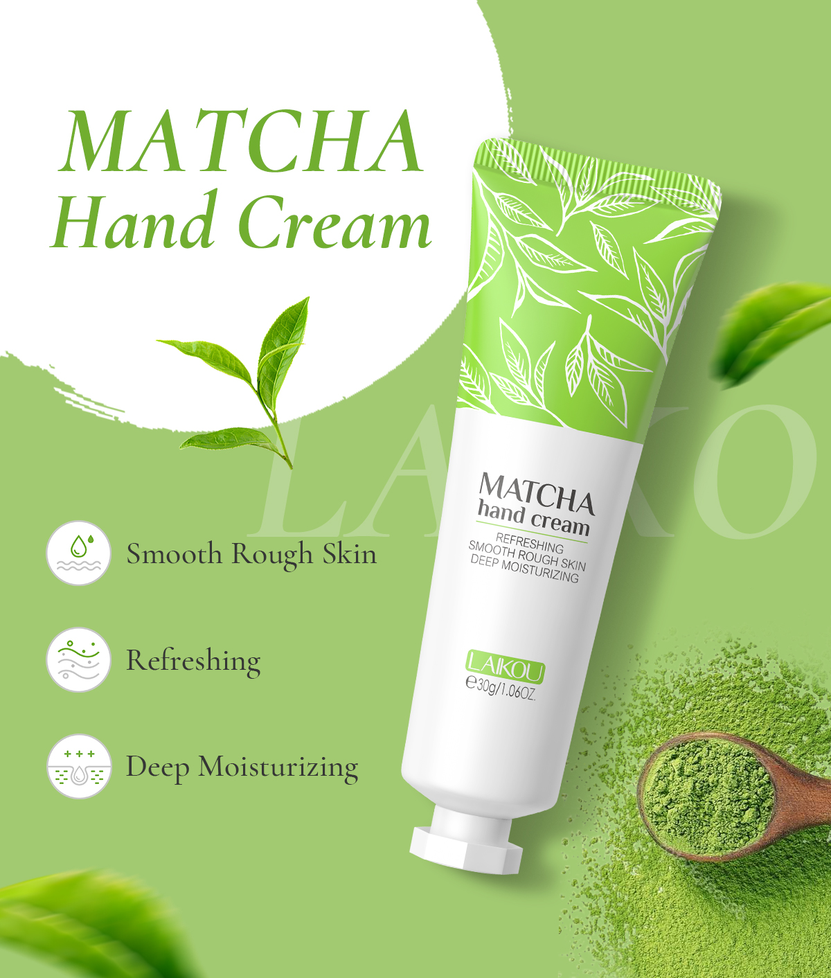LAIKOU Matcha Creme Hidratante Para Mãos Calmante Reparador Cuidados ...