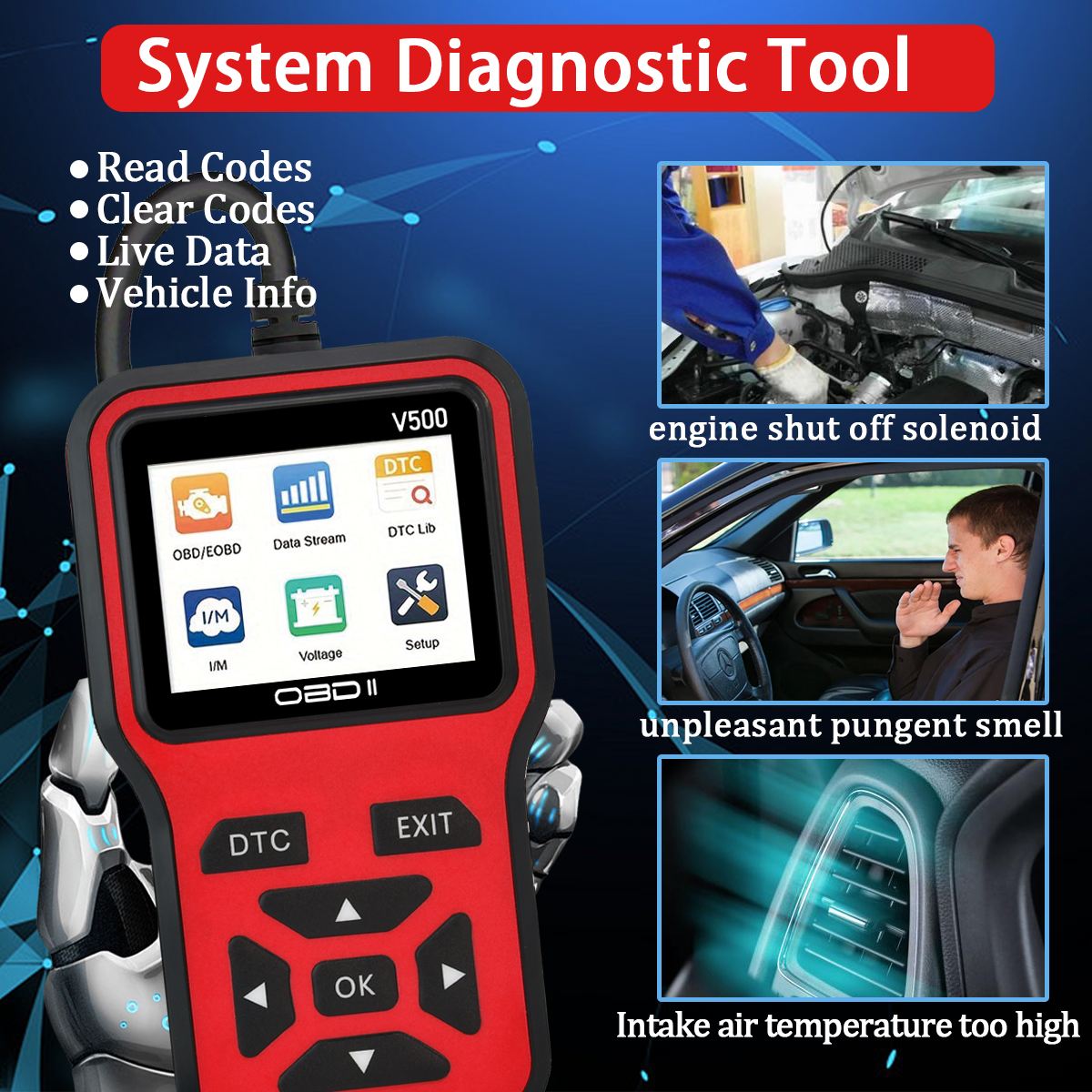 Scanner Obd2 V500 | Leitor Profissional | Dados Em Tempo Real, Luz Do ...