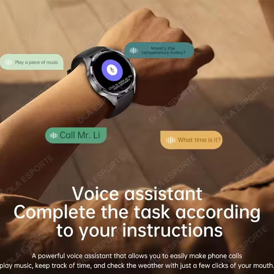Relógio Inteligente Masculino HD Tela AMOLED Freqüência Cardíaca Bluetooth Chamada IP68 À Prova ...