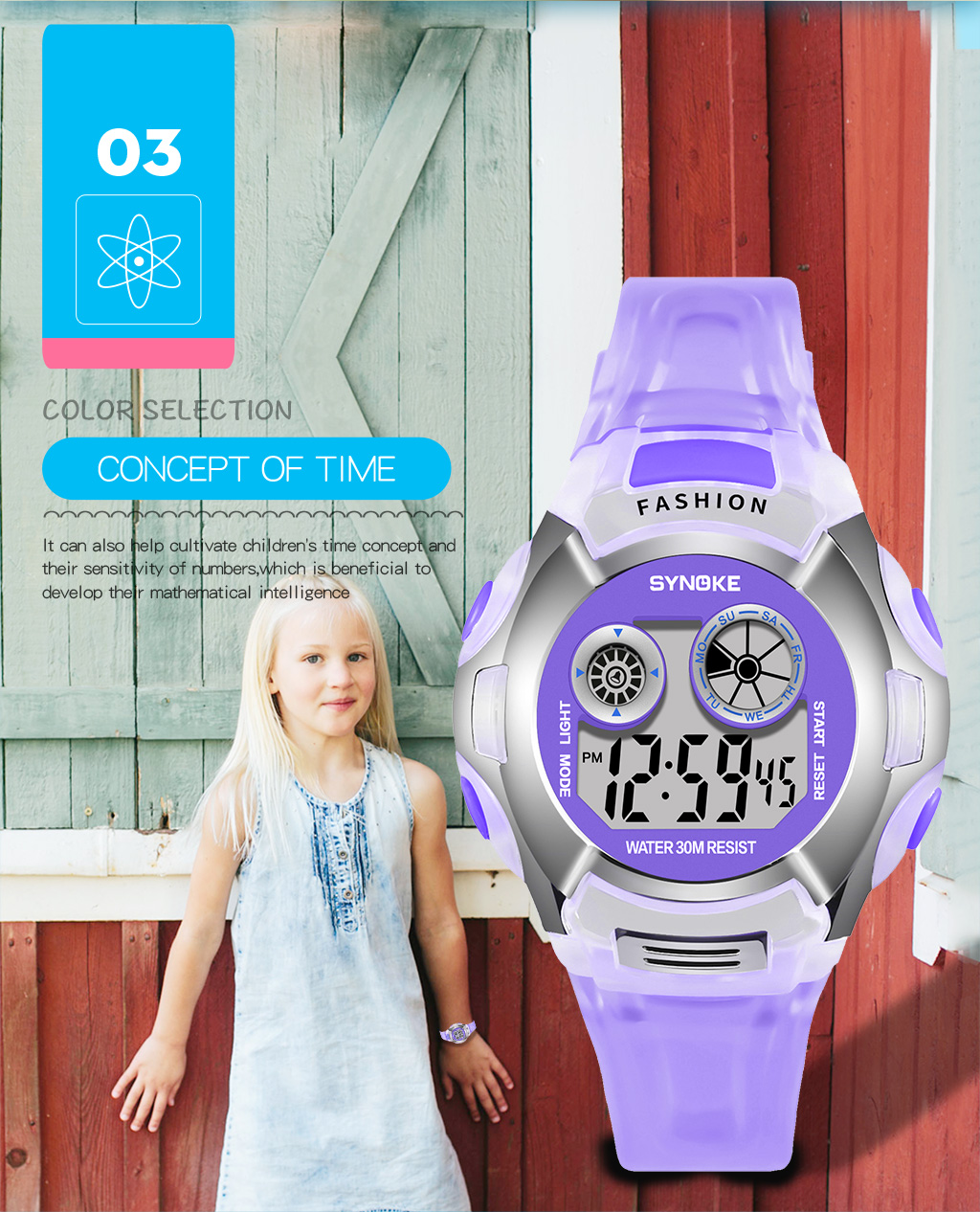 SYNOKE Kids Watch Com Alarme Cronógrafo Luminoso Multifuncional Relógio ...