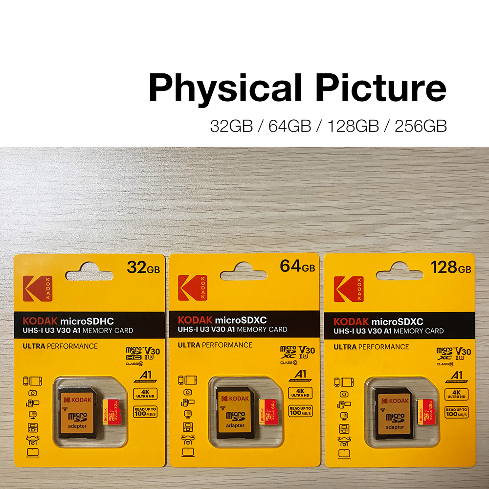 Cartão Micro SD Kodak De Alta Velocidade U3 Classe 10 De Memória TF De Até 100 Mb/s Com ...